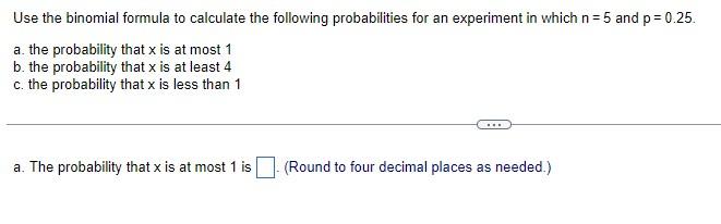 Solved Use the binomial formula to calculate the | Chegg.com