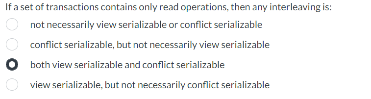 Solved f a set of transactions contains only read | Chegg.com