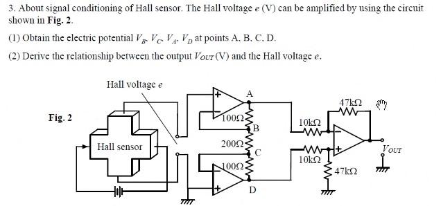 Solved 3. About signal conditioning of Hall sensor. The Hall | Chegg.com