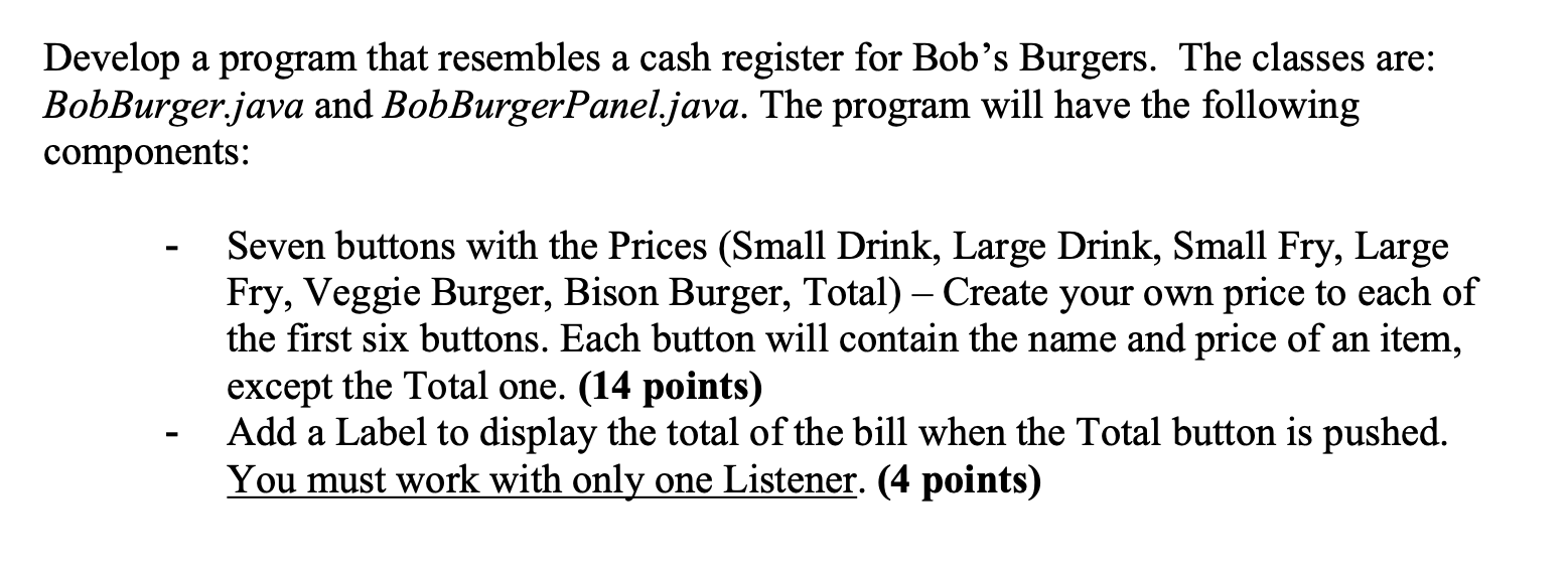 Solved Need help with the button listener/action listener | Chegg.com