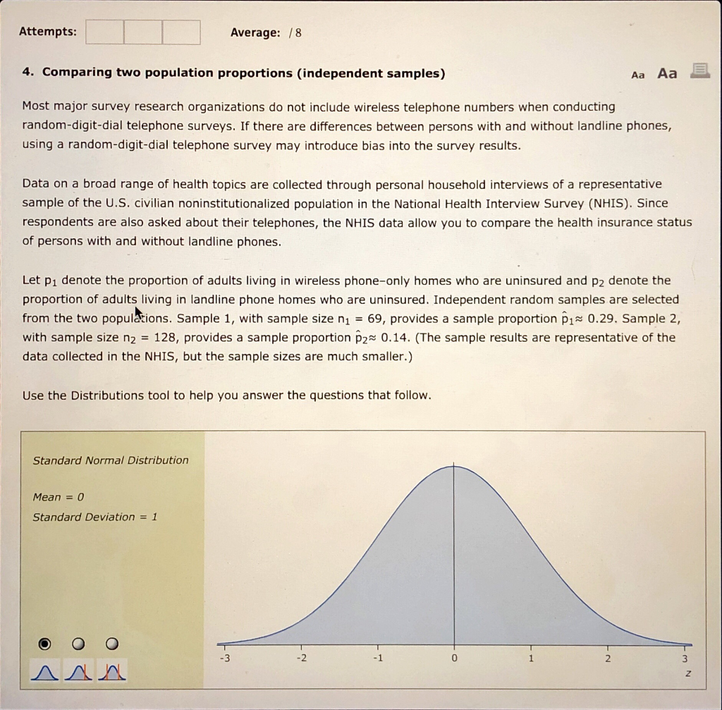 Solved: Attempts: Average:/8 4. Comparing Two Population P... | Chegg.com Solved: Attempts: Average:/8 4. Comparing Two Population P... | Chegg.com