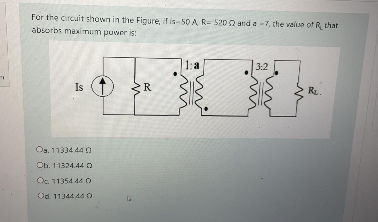 Solved For the circuit shown in the Figure, if Is=50 A, R= | Chegg.com