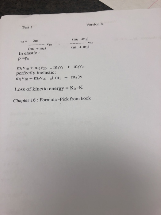 Solved write out each formula on the formula sheet and label | Chegg.com
