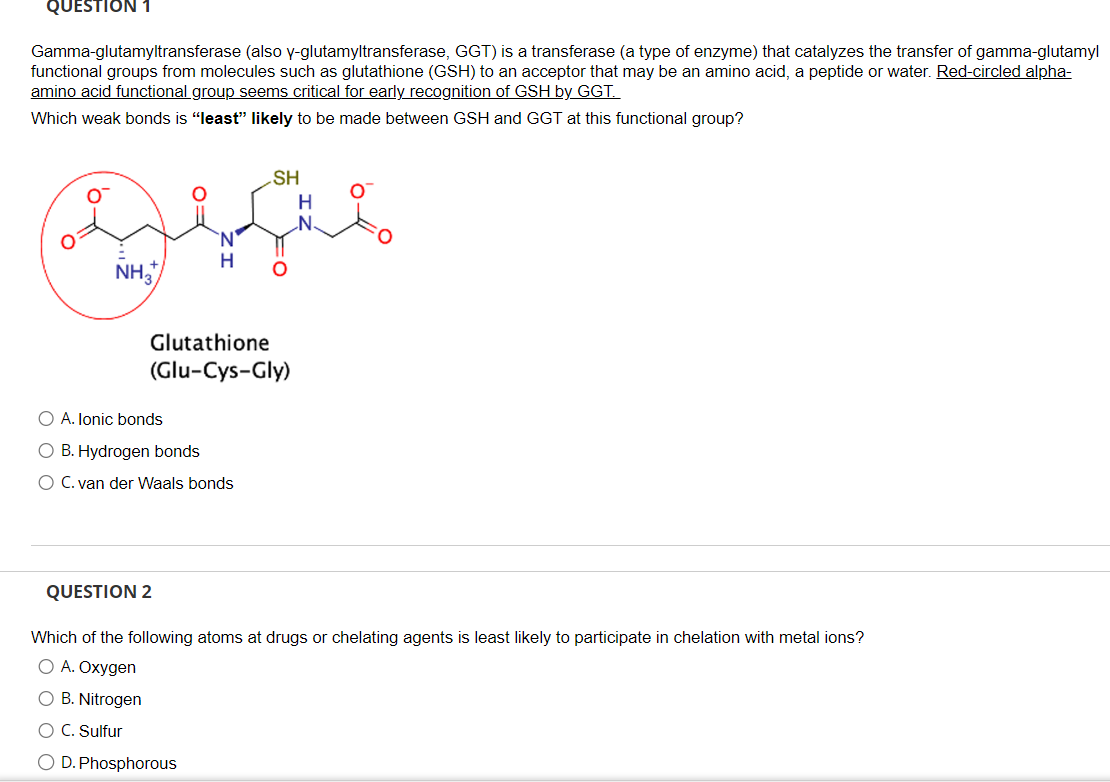 Solved Gamma-glutamyltransferase (also | Chegg.com