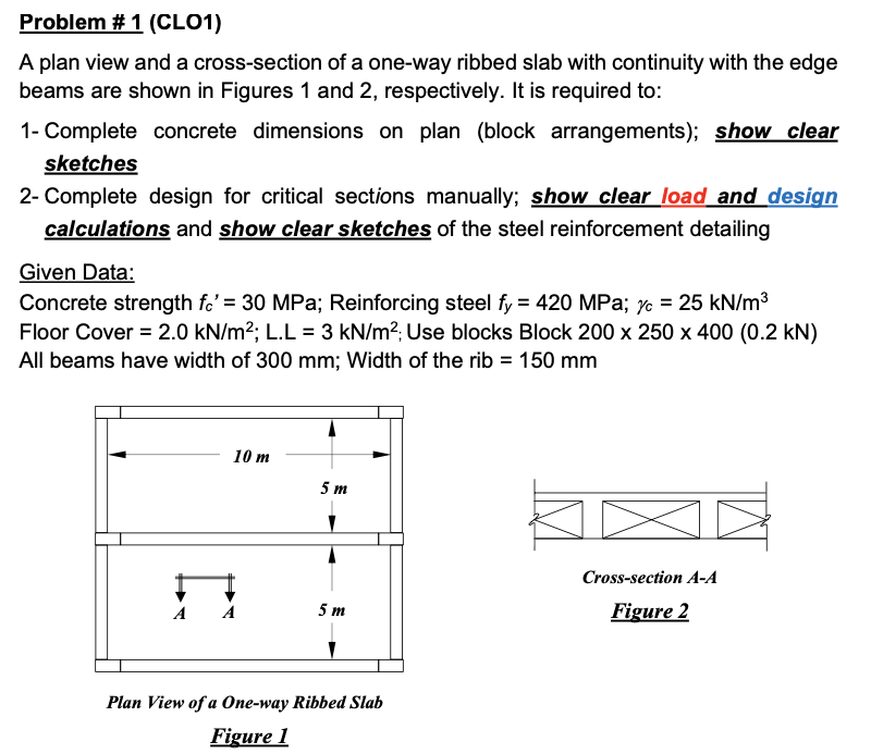 Solved Problem # 1 (CLO1) A plan view and a cross-section of | Chegg.com