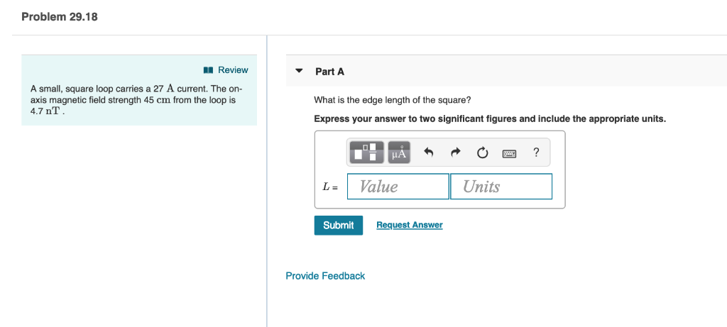 Solved Problem 29.18 Review Part A A small, square loop | Chegg.com