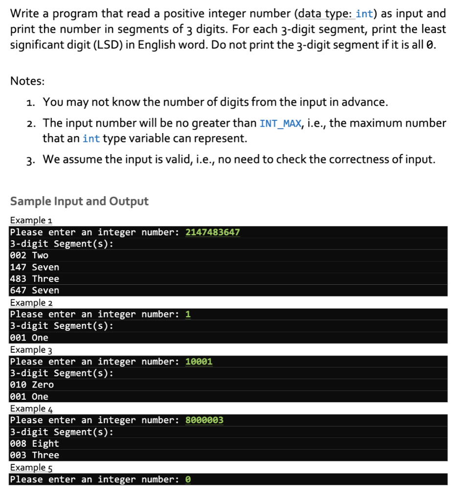 Solved Write a program that read a positive integer number | Chegg.com