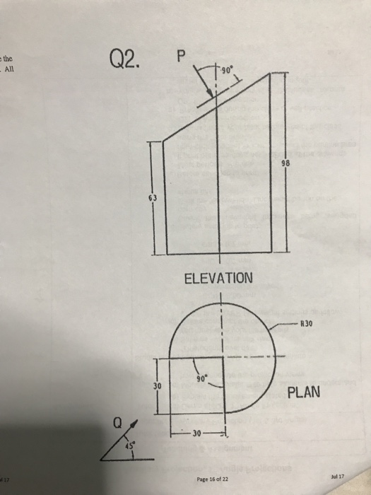 Solved Autocad 2018 How to draw 1st angle | Chegg.com