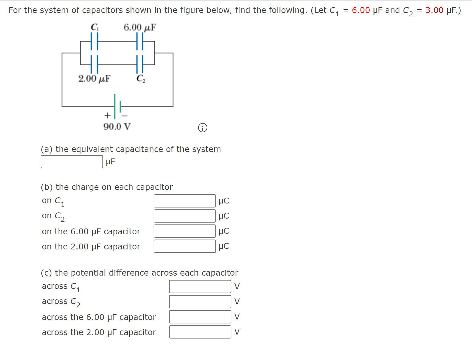 Solved the system of capacitors shown in the figure below, | Chegg.com