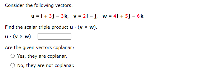 Solved Consider the following vectors. | Chegg.com