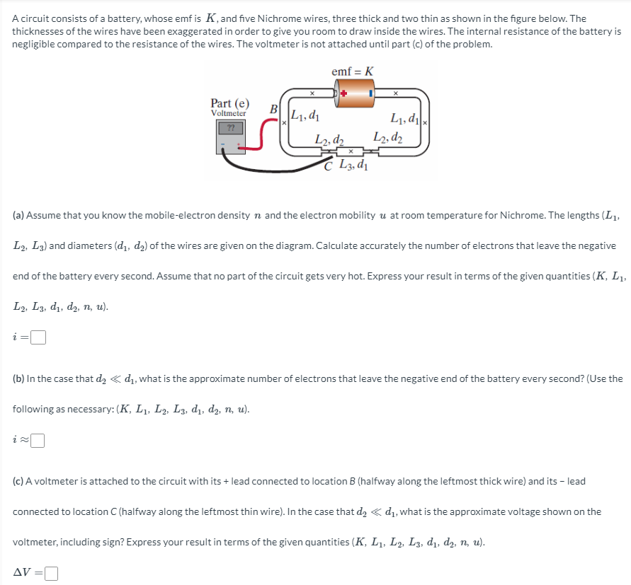 Solved A circuit consists of a battery, whose emf is K, and | Chegg.com