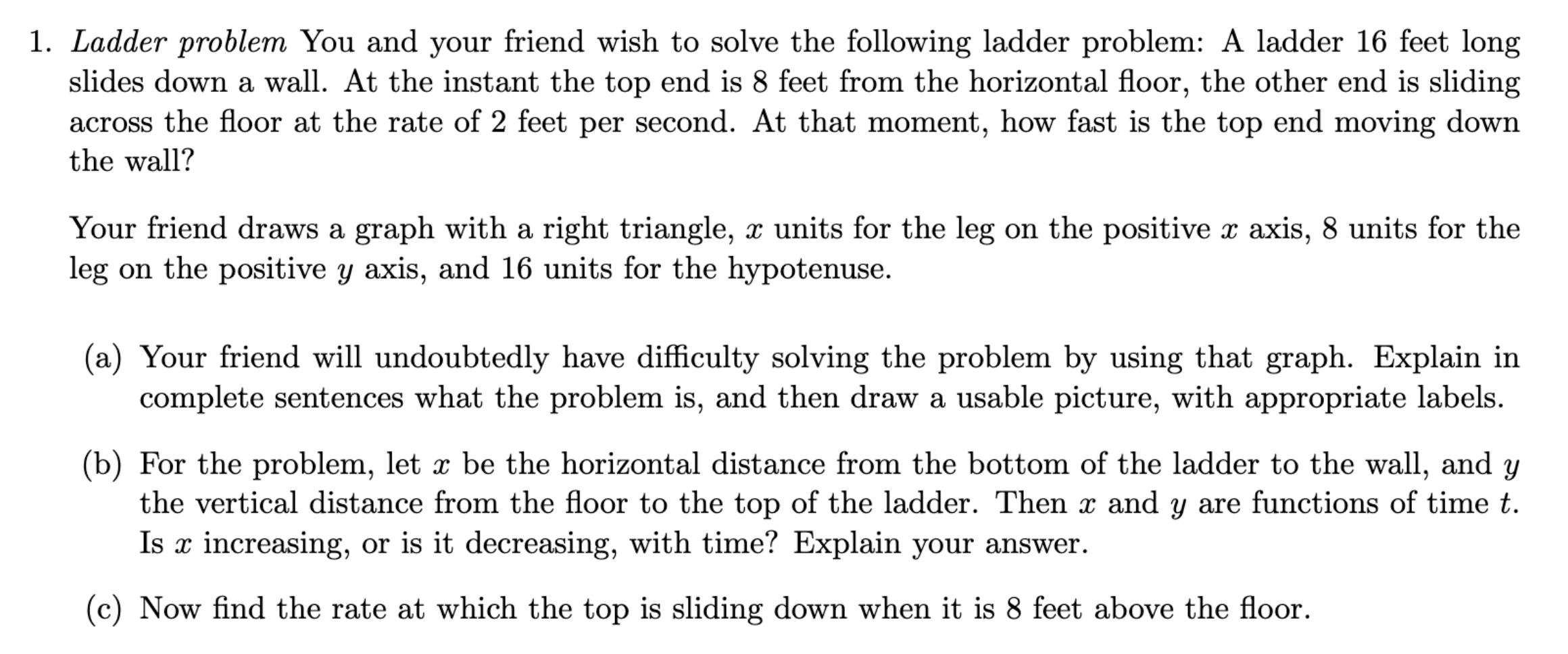 Solved 1. Ladder problem You and your friend wish to solve | Chegg.com
