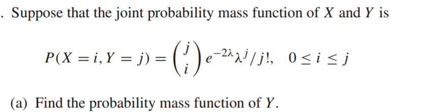 Solved . Suppose that the joint probability mass function of | Chegg.com