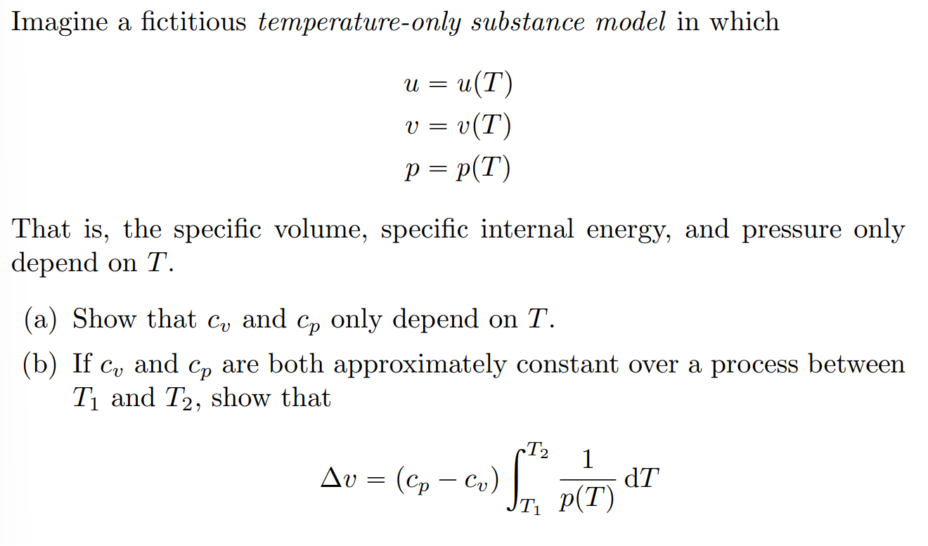 Solved Imagine a fictitious temperature-only substance model | Chegg.com