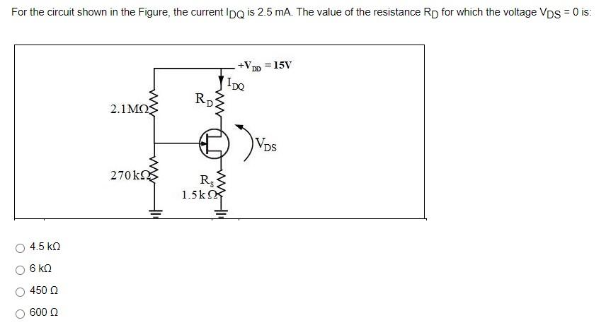 Solved For the circuit shown in the Figure, the current IDQ | Chegg.com