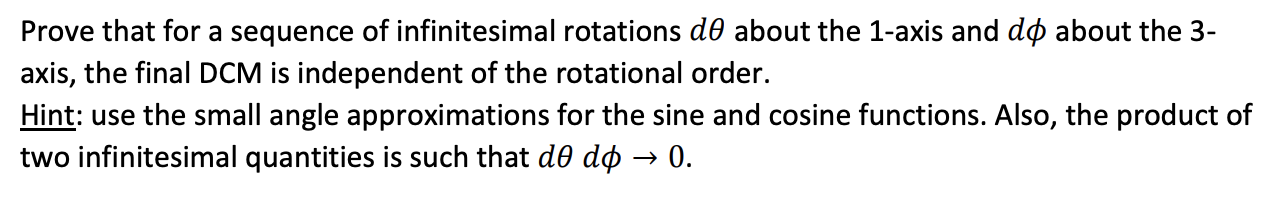 Prove that for a sequence of infinitesimal rotations | Chegg.com