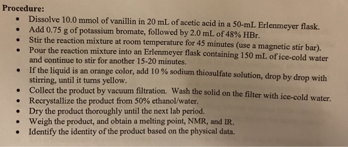 Solved Draw reaction mechanisms of bromination on vanillin ( | Chegg.com