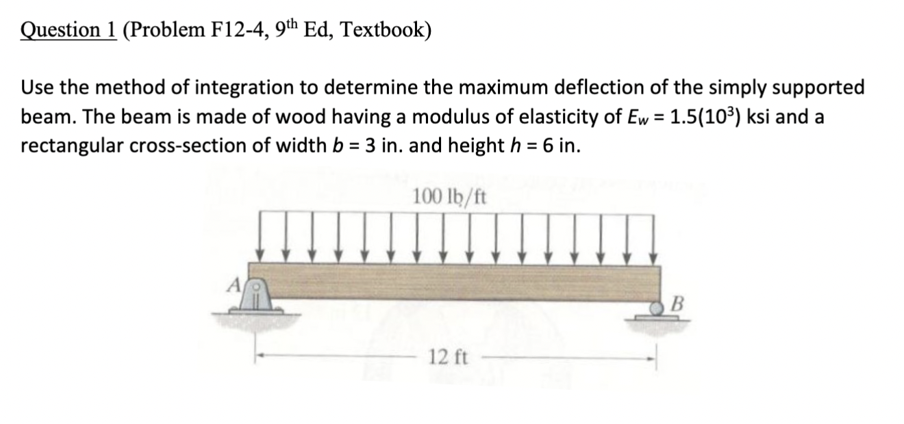 Solved Use the method of integration to determine the | Chegg.com