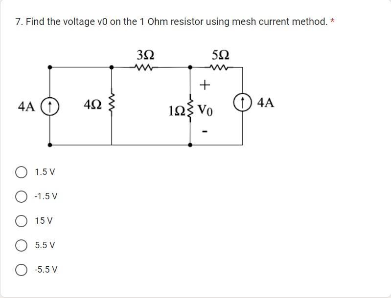 Solved 7. Find the voltage v0 on the 1Ohm resistor using | Chegg.com