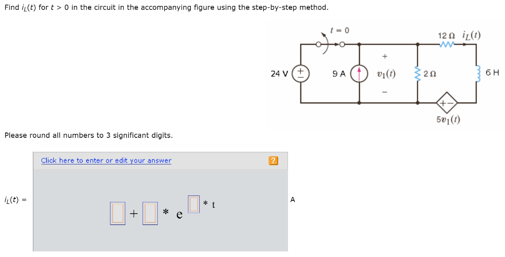 Solved Find iL(t) for t > 0 in the circuit in the | Chegg.com
