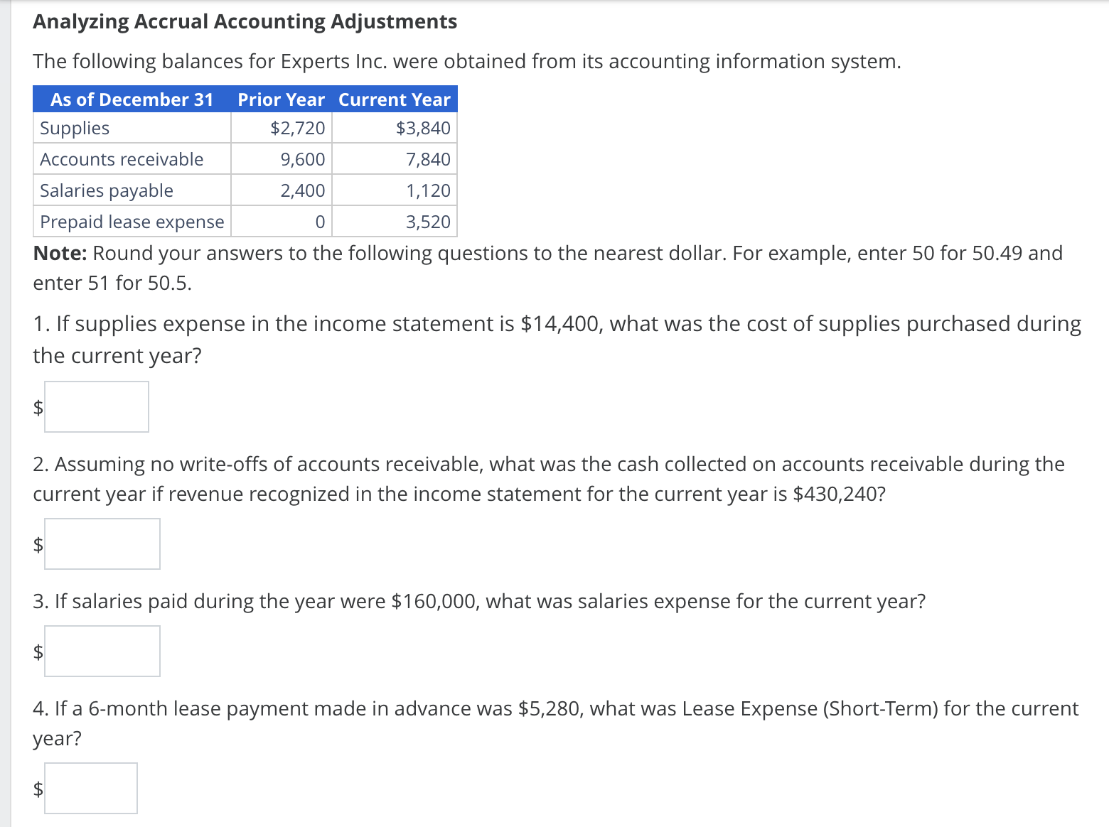 Solved Analyzing Accrual Accounting Adjustments The | Chegg.com
