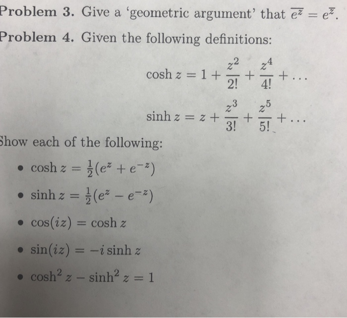 Solved Problem 3. Give a 'geometric argument' that e . | Chegg.com