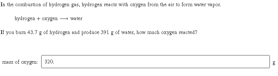 Solved In the combustion of hydrogen gas, hydrogen reacts | Chegg.com