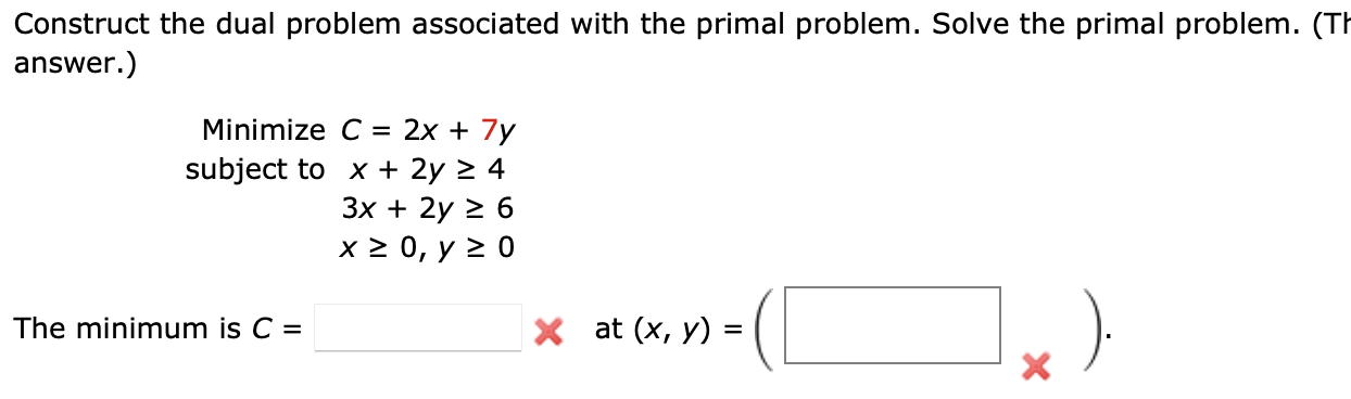 Solved Construct the dual problem associated with the primal | Chegg.com