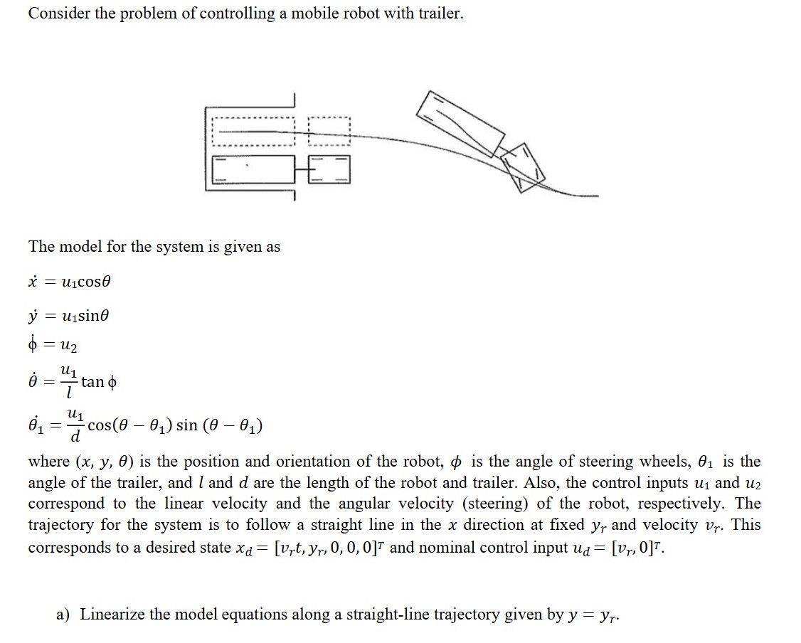 Solved Consider the problem of controlling a mobile robot | Chegg.com