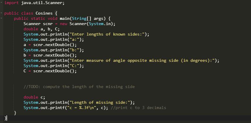 Solved Use the Law of Cosines to compute the value of the | Chegg.com