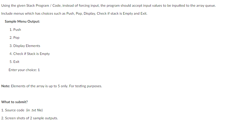 Solved stack - Notepad File Edit Format View Help #include | Chegg.com