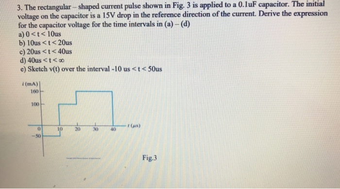 Solved 3. The rectangular- shaped current pulse shown in | Chegg.com