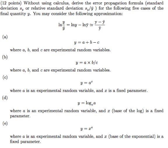 Solved (12 points) Without using calculus, derive the error | Chegg.com