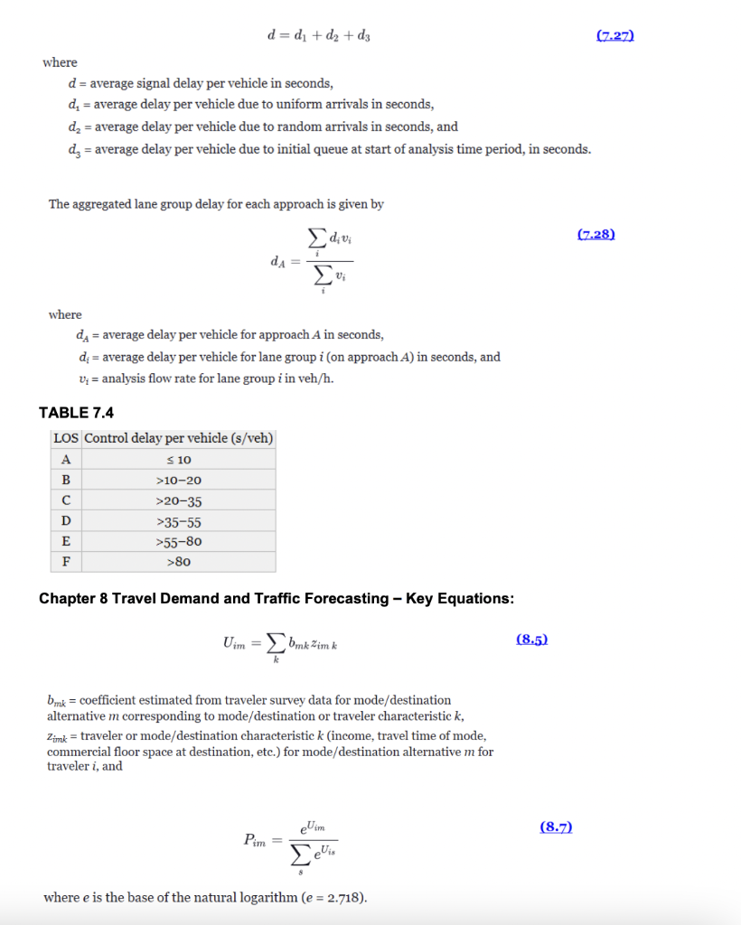 Solved Problem 3: Chapter 7 Signalized Intersection Average | Chegg.com