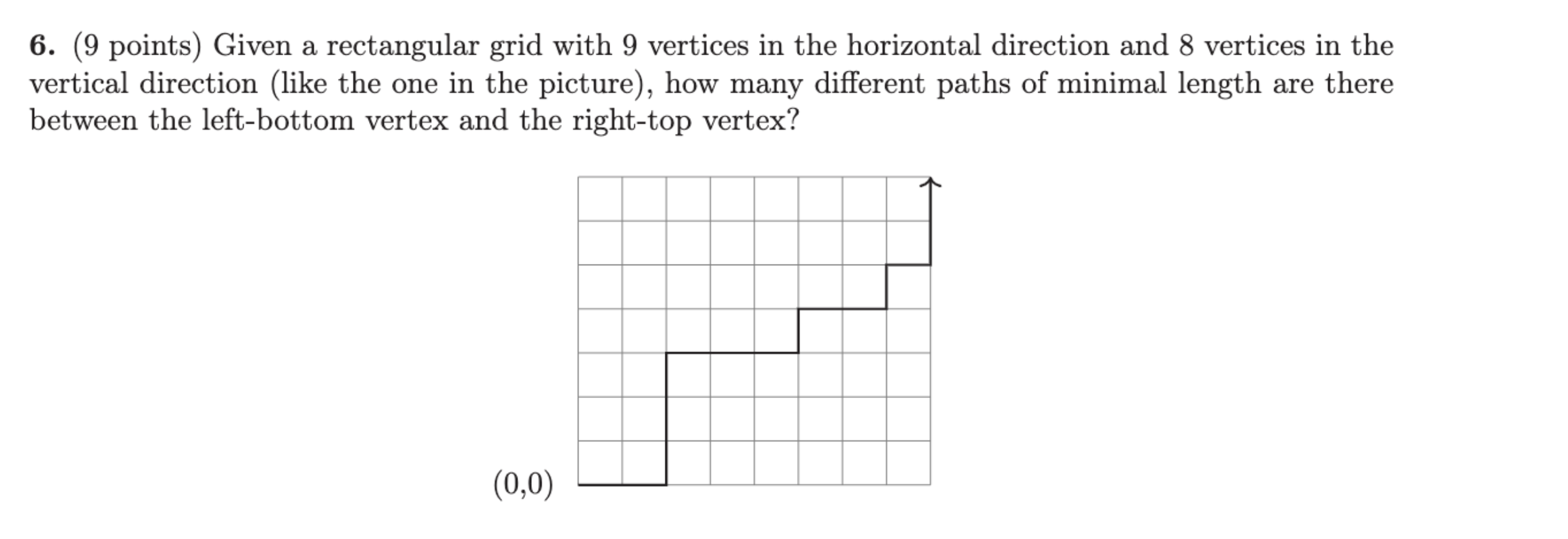Solved 6. (9 points) Given a rectangular grid with 9 | Chegg.com