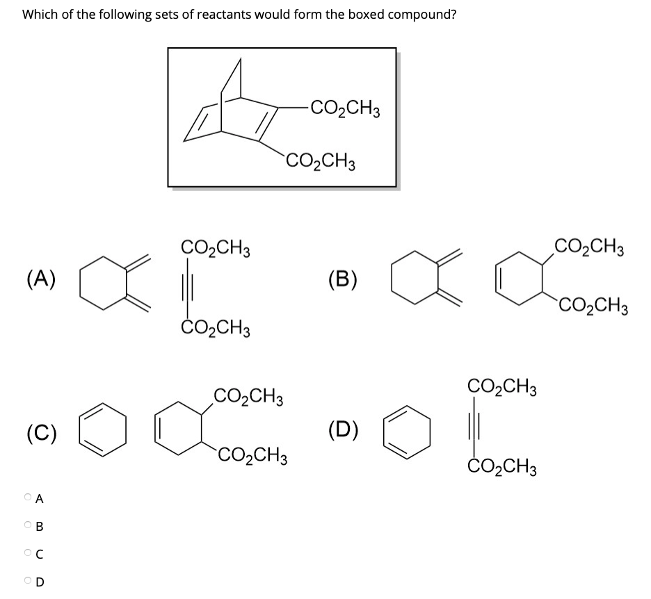 Solved Which of the following sets of reactants would form | Chegg.com