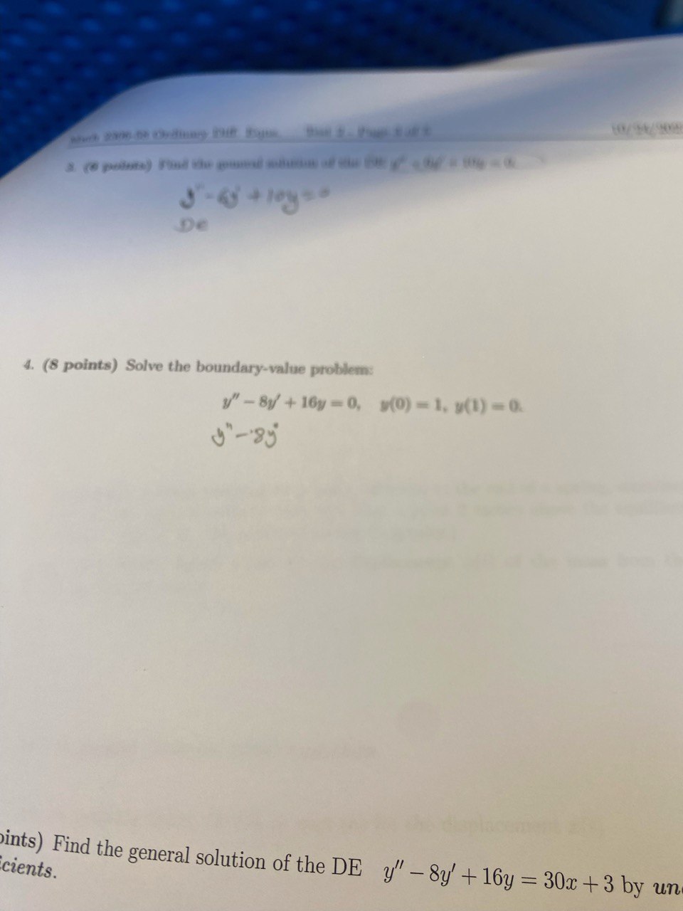 Solved 5=6De 4. ( 8 points) Solve the boundary-value | Chegg.com