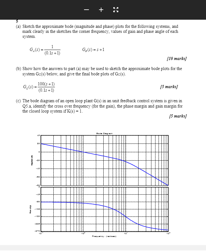 Solved (a) Sketch the approximate bode (magnitude and phase) | Chegg.com