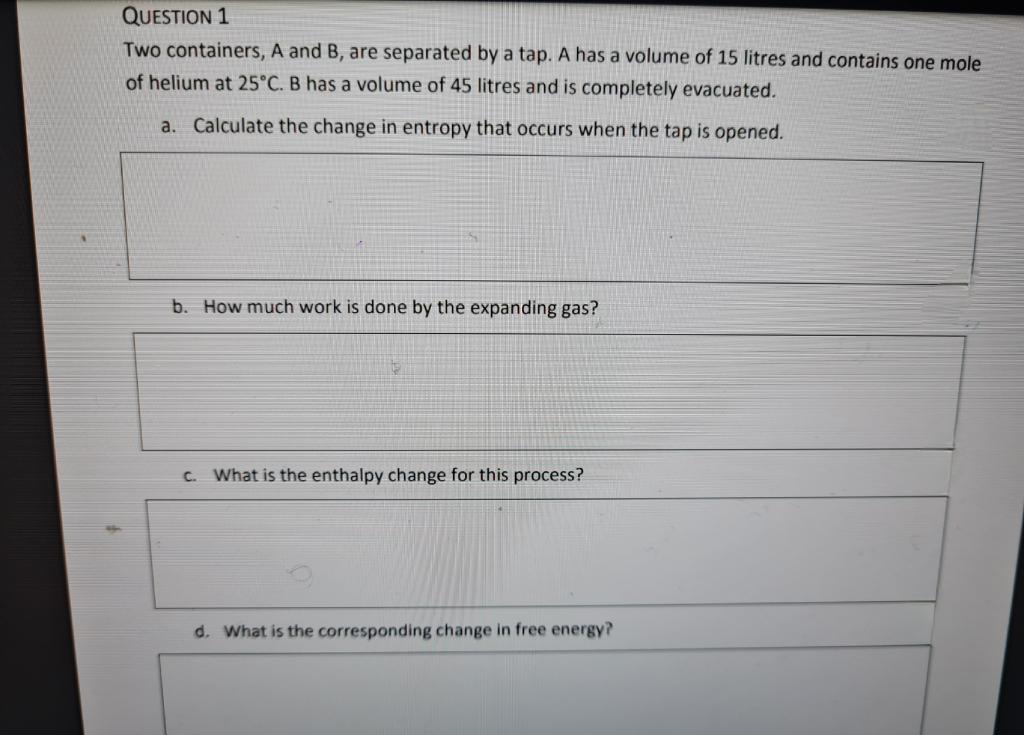 Solved Two containers, A and B, are separated by a tap. A | Chegg.com