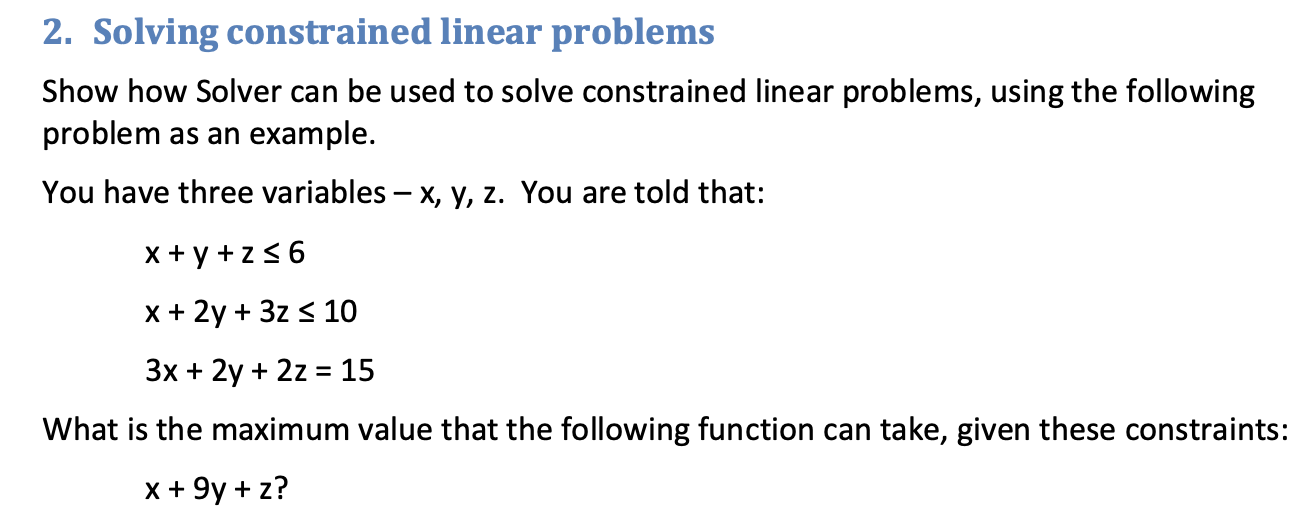 Solved 2. Solving constrained linear problems Show how | Chegg.com