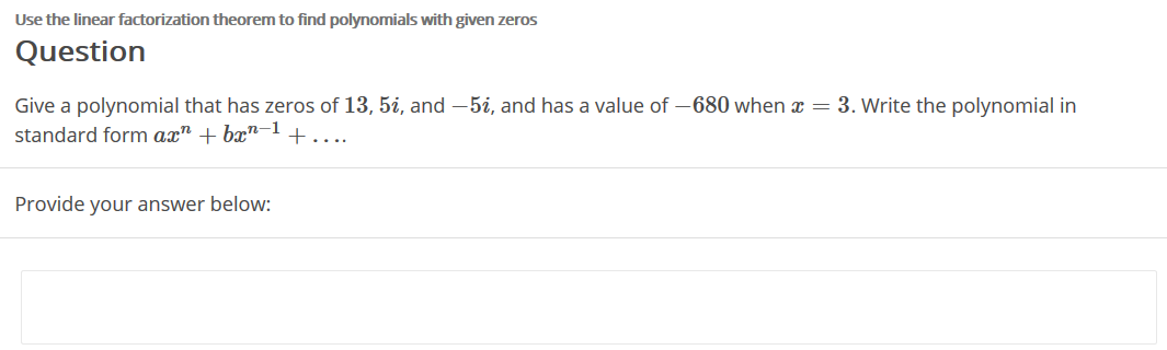 Solved Use the linear factorization theorem to find | Chegg.com
