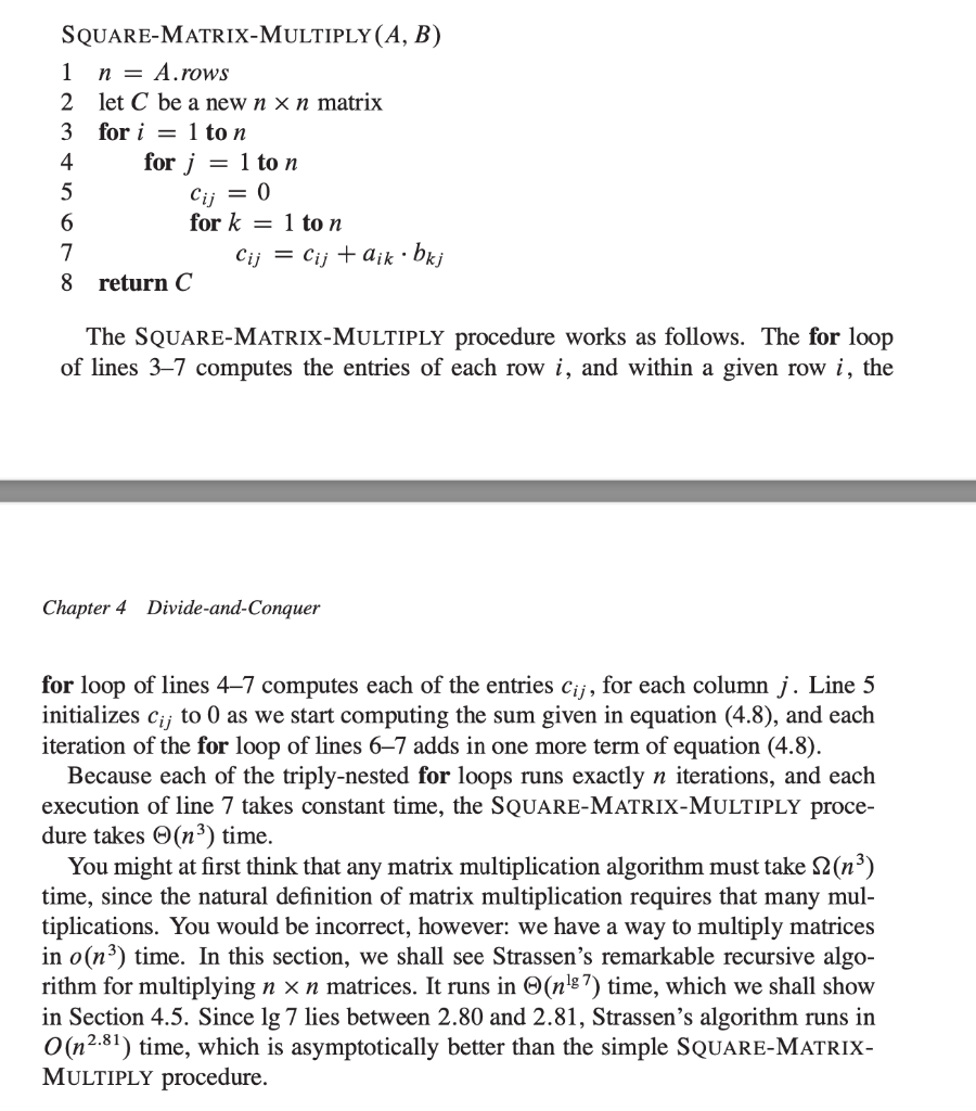 Solved a. Prove that Square-matrix-multiply is correct b. | Chegg.com