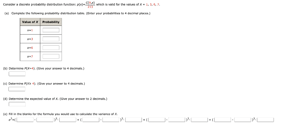 Solved Consider a discrete probability distribution | Chegg.com