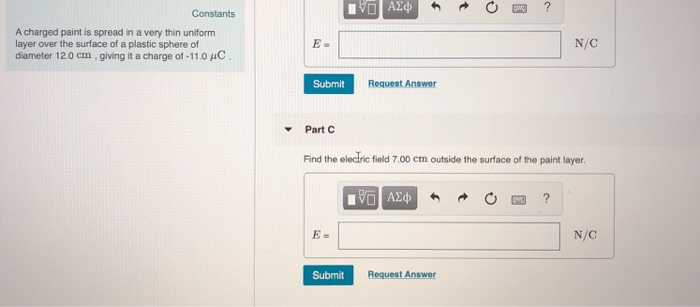 Solved Part A Constants Find the electric field just inside | Chegg.com