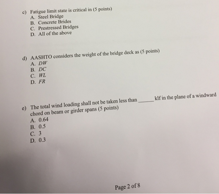 Solved Fatigue limit state is critical in Steel Bridge | Chegg.com