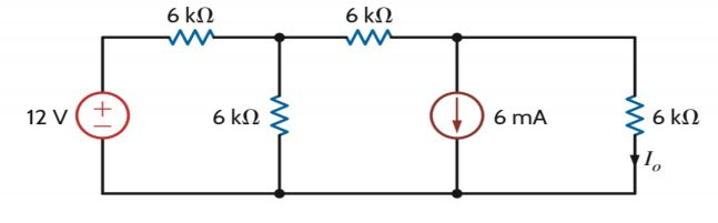Solved For the circuit below, calculate Io using the | Chegg.com