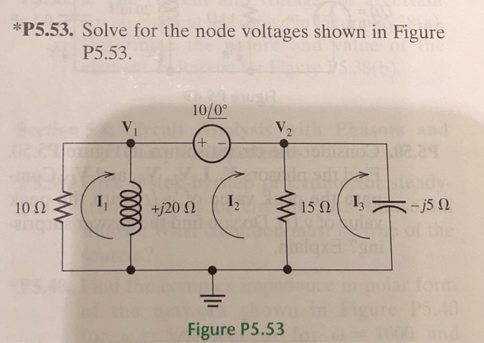 Solved *P5.53. Solve for the node voltages shown in Figure | Chegg.com