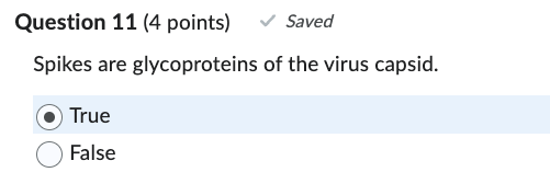 Solved Spikes are glycoproteins of the virus capsid. True | Chegg.com