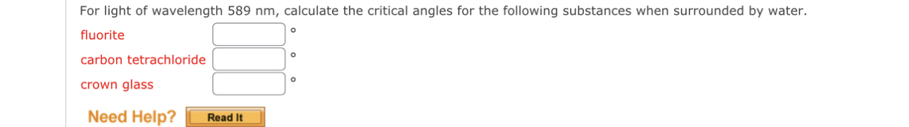 Solved For light of wavelength 589 nm, calculate the | Chegg.com