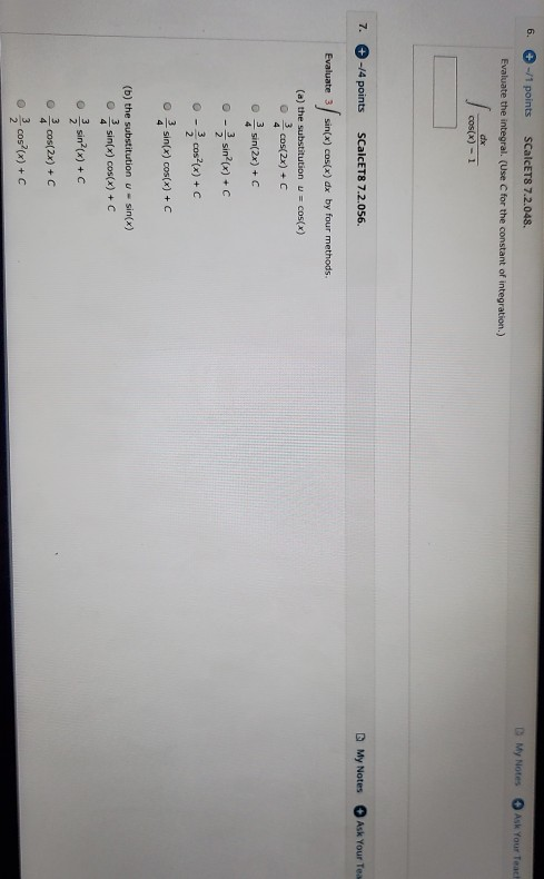 Solved 6. - 1 points CalcETS 7.2.048. My Notes Ask Your | Chegg.com Solved 6. - 1 points CalcETS 7.2.048. My Notes Ask Your | Chegg.com